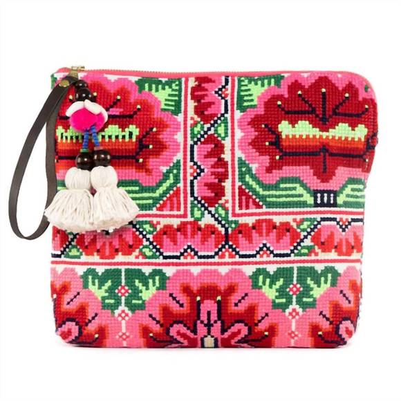 JADETRIBE | Bags | New Jadetribe Eliz Zip Pom Clutch In Pink | Poshmark
